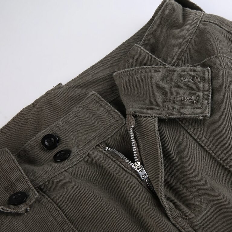 Pockets Stitching Straight Cargo Pants - Aesthelook