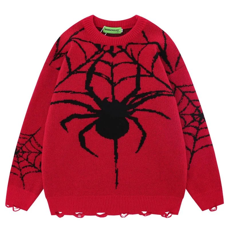 Knitted Sweaters Spider Graphic - Aesthelook